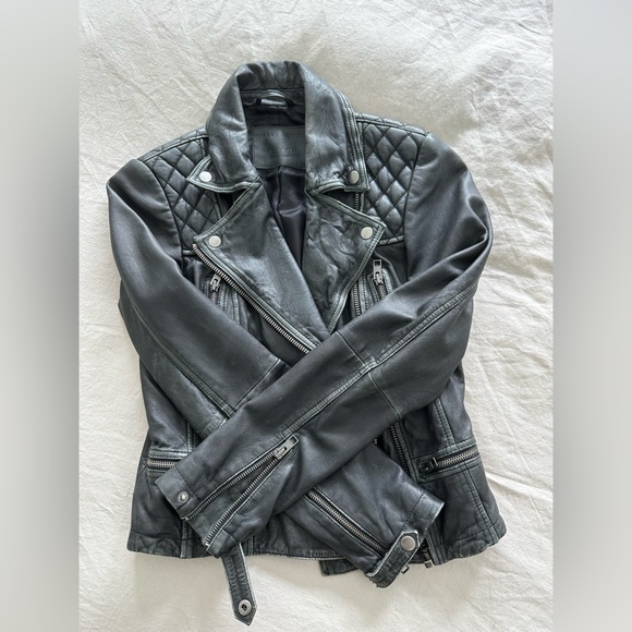 All Saints | Jackets & Coats | All Saints Cargo Distressed Leather ...